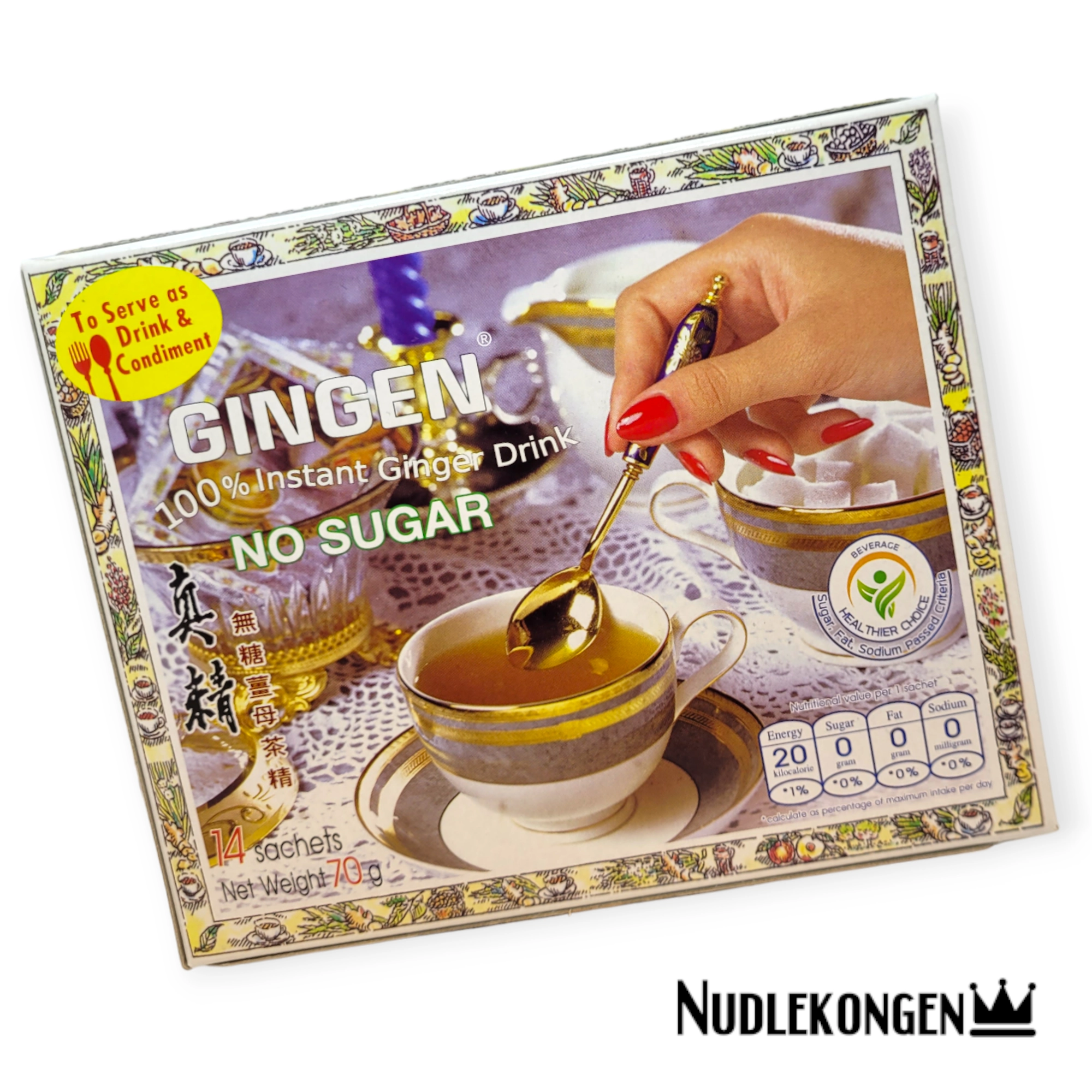 GINGER TEA POWDER 100%, NO SUGAR - Nudlekongen.no
